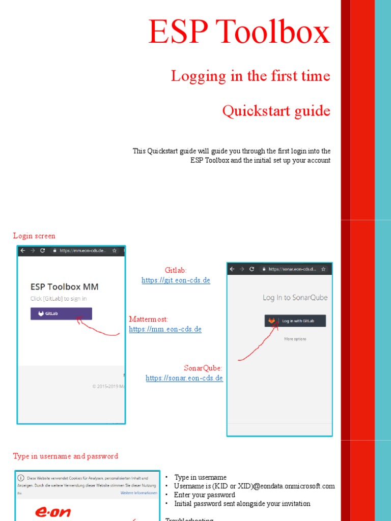 ESP Toolbox: Logging in The First Time Quickstart Guide | PDF | Login ...