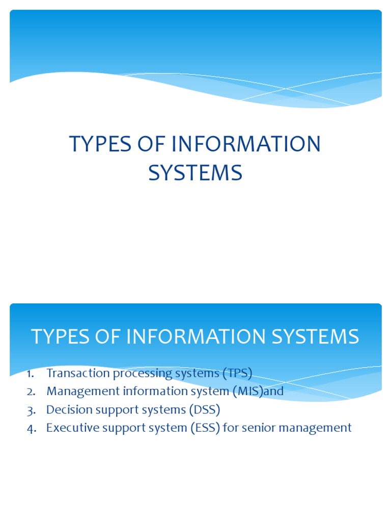 9 - Types of Information Systems 2 | PDF | Payroll | Decision Support ...