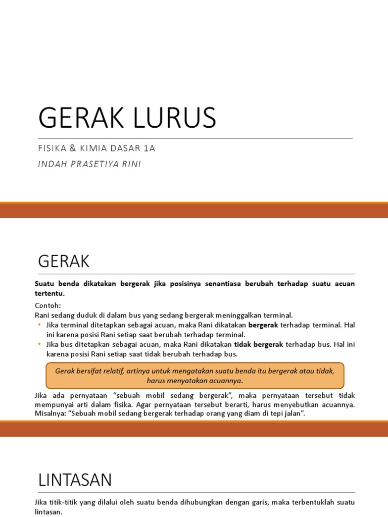 Gerak Lurus | PDF