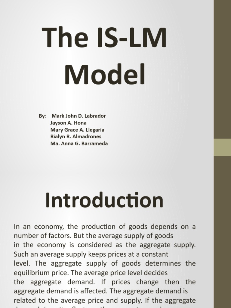 The IS-LM Model | PDF | Demand | Aggregate Demand