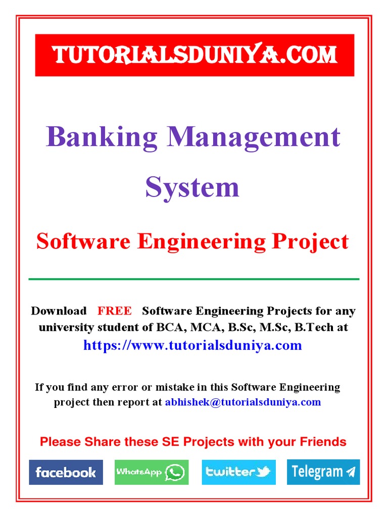 Banking Management System Project Report | PDF | Databases | Banks