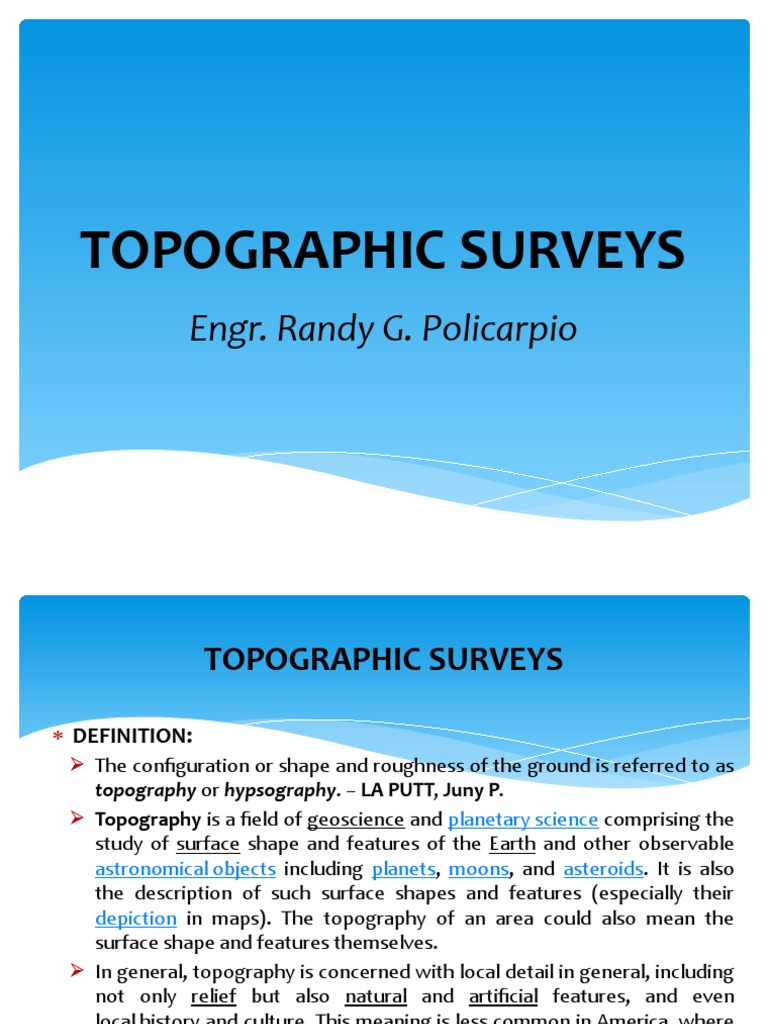 Overview of Topographic Surveys | PDF | Topography | Valley