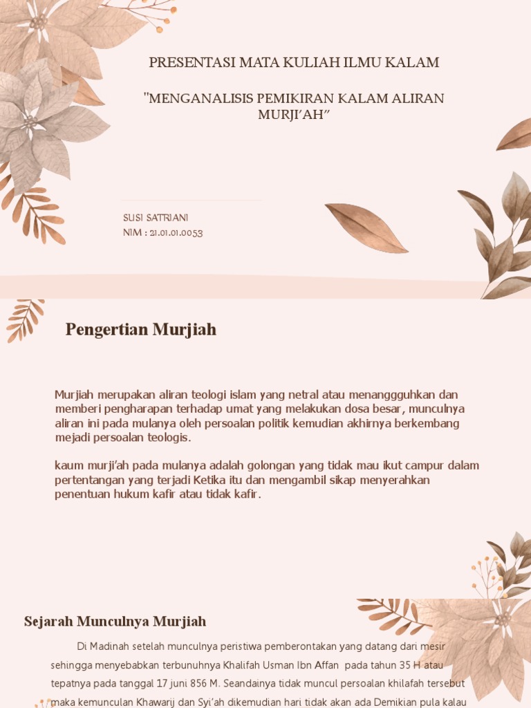 Murjiah (Susi Satriani) | PDF | Agama & Spiritualitas