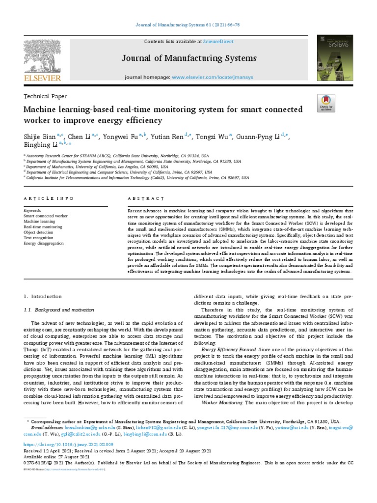 Journal of Manufacturing Systems | PDF | Machine Learning | Internet Of ...