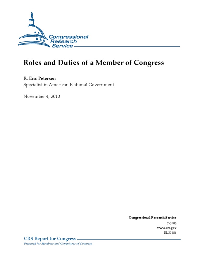 Roles and Duties of A Member of Congress | PDF | United States ...