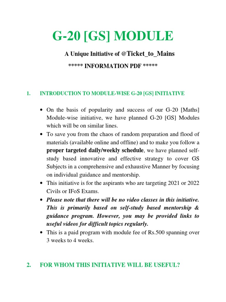 Comprehensive GS Module: An Effective Self-Study Based Approach to ...