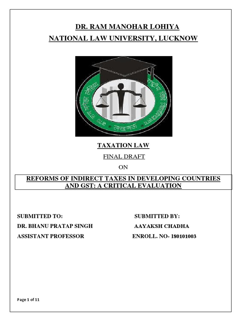 Taxation Project Ashish | PDF | Taxes | Value Added Tax