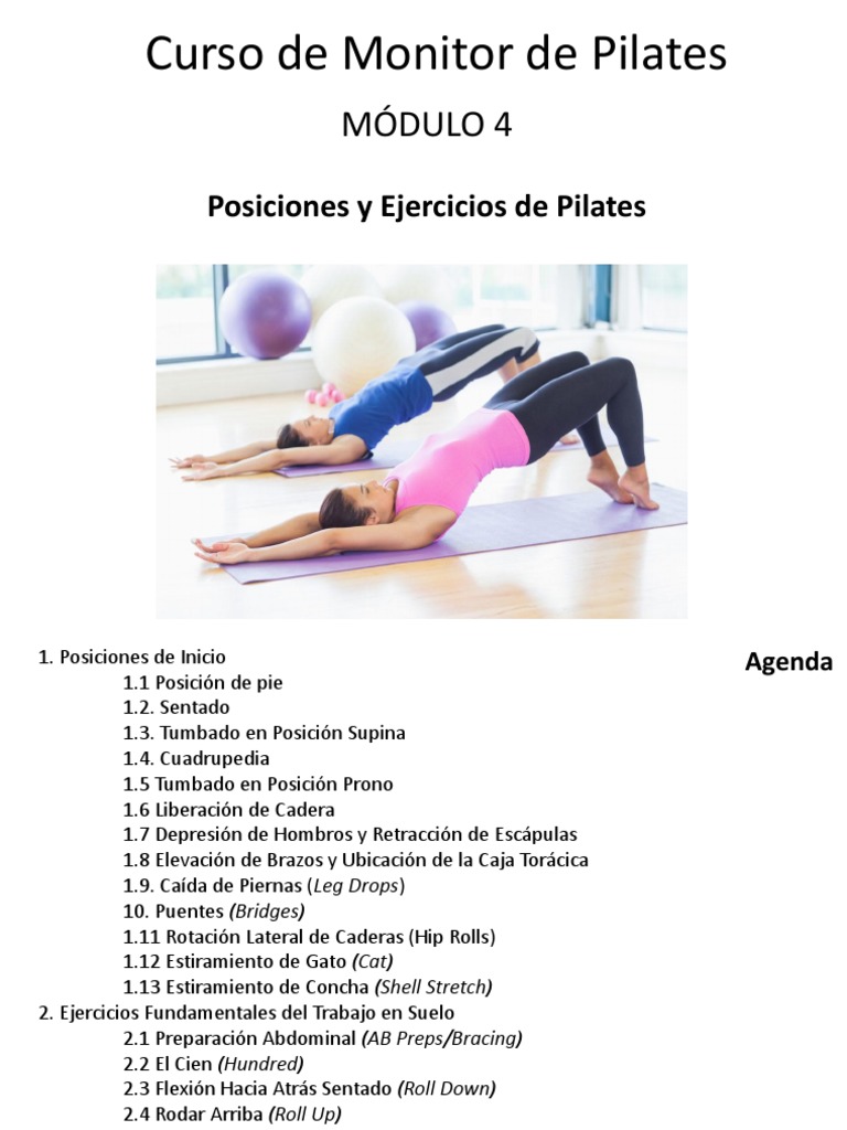 Módulo 4 - Posiciones y Ejercicios de Pilates | PDF | Hombro | Pie