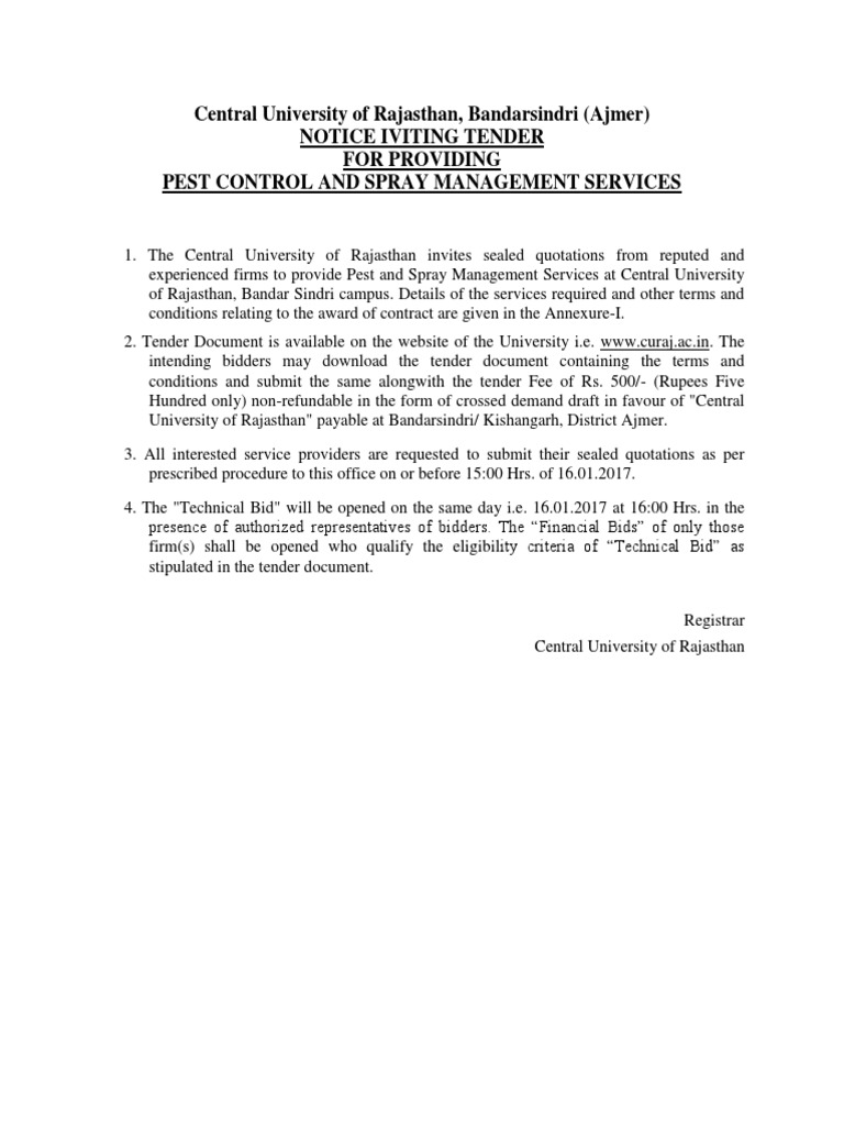 Tender Pest Controldoc | PDF