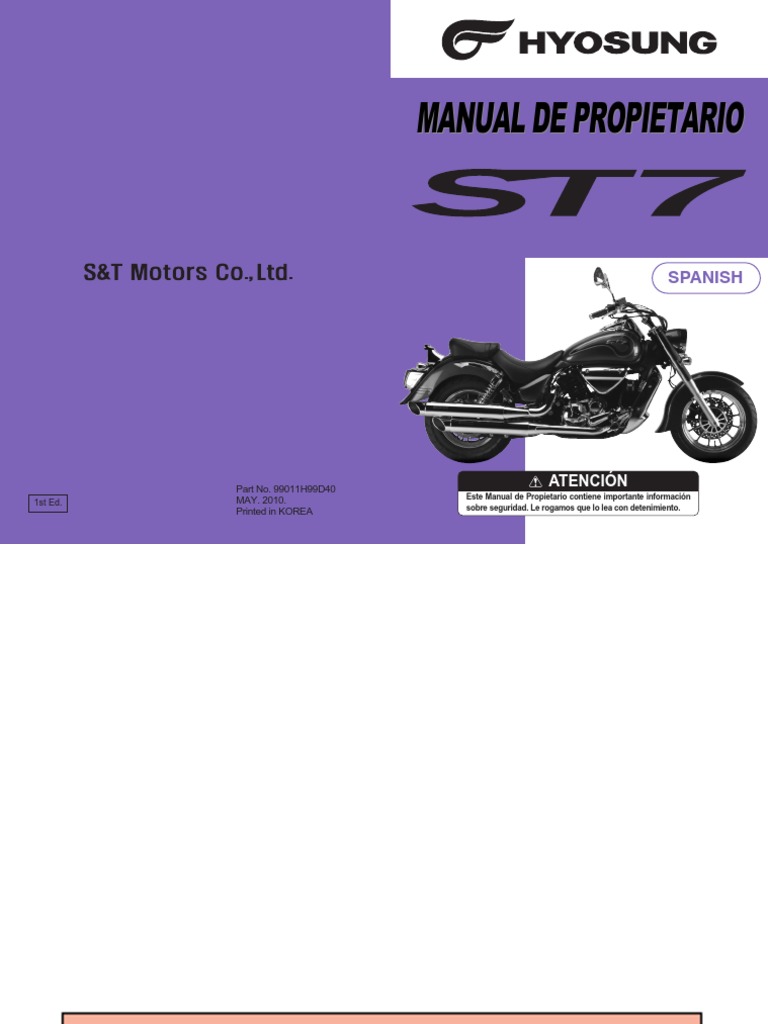 Manual de Propietario ST7 Espanol | PDF | Motocicleta | Bienes ...