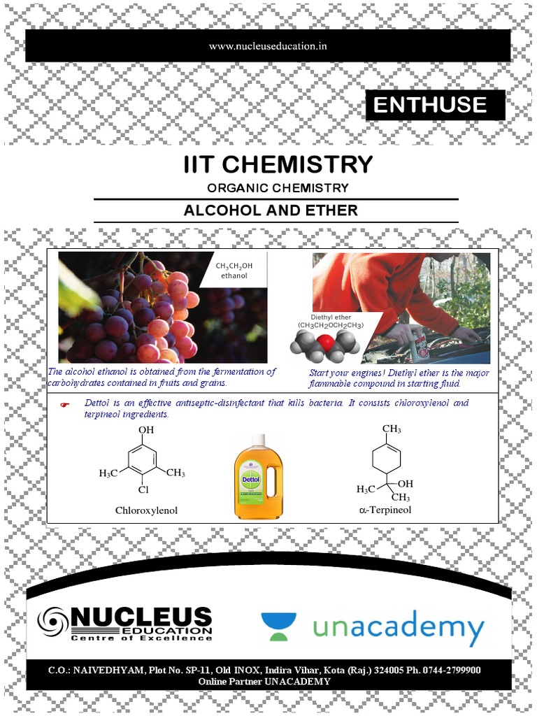 IIT Chemistry: Alcohols & Ethers | PDF | Ester | Ethanol