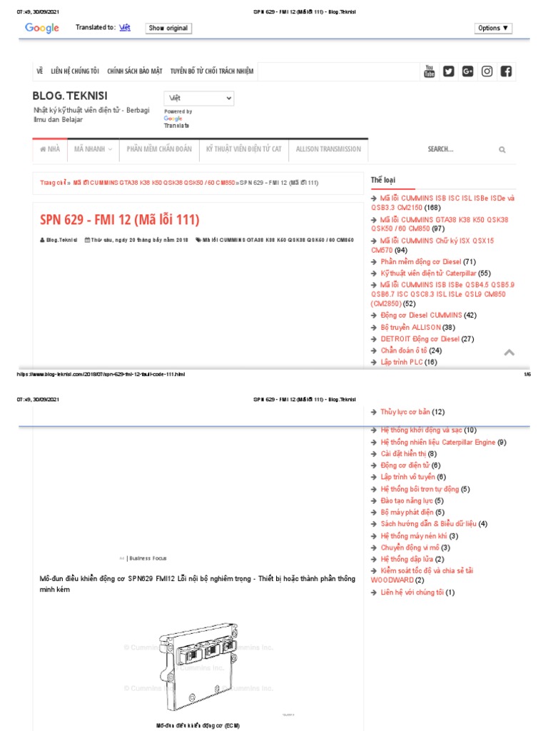 (Mã L I 111) SPN 629 - FMI 12 | PDF