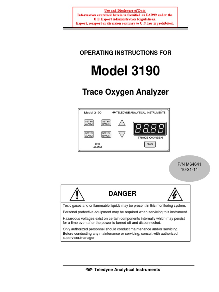 Model 3190: Trace Oxygen Analyzer | Download Free PDF | Amplifier ...