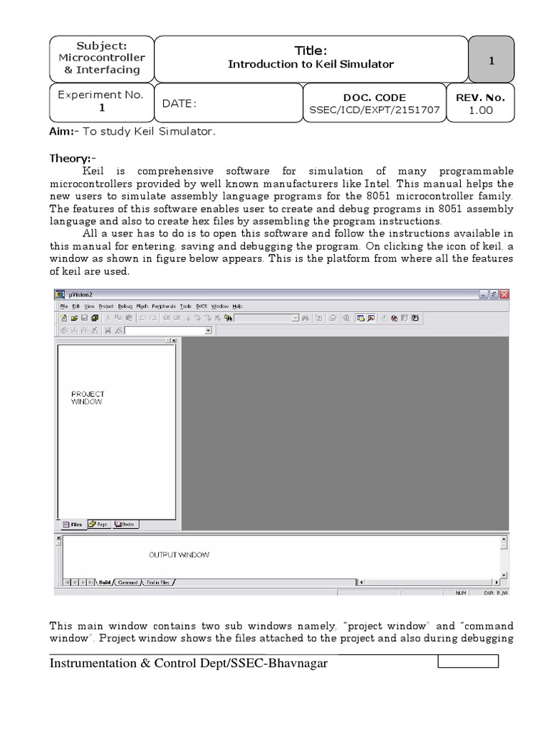 Prac. 1 Keil Simulator | PDF | Microcontroller | Menu (Computing)
