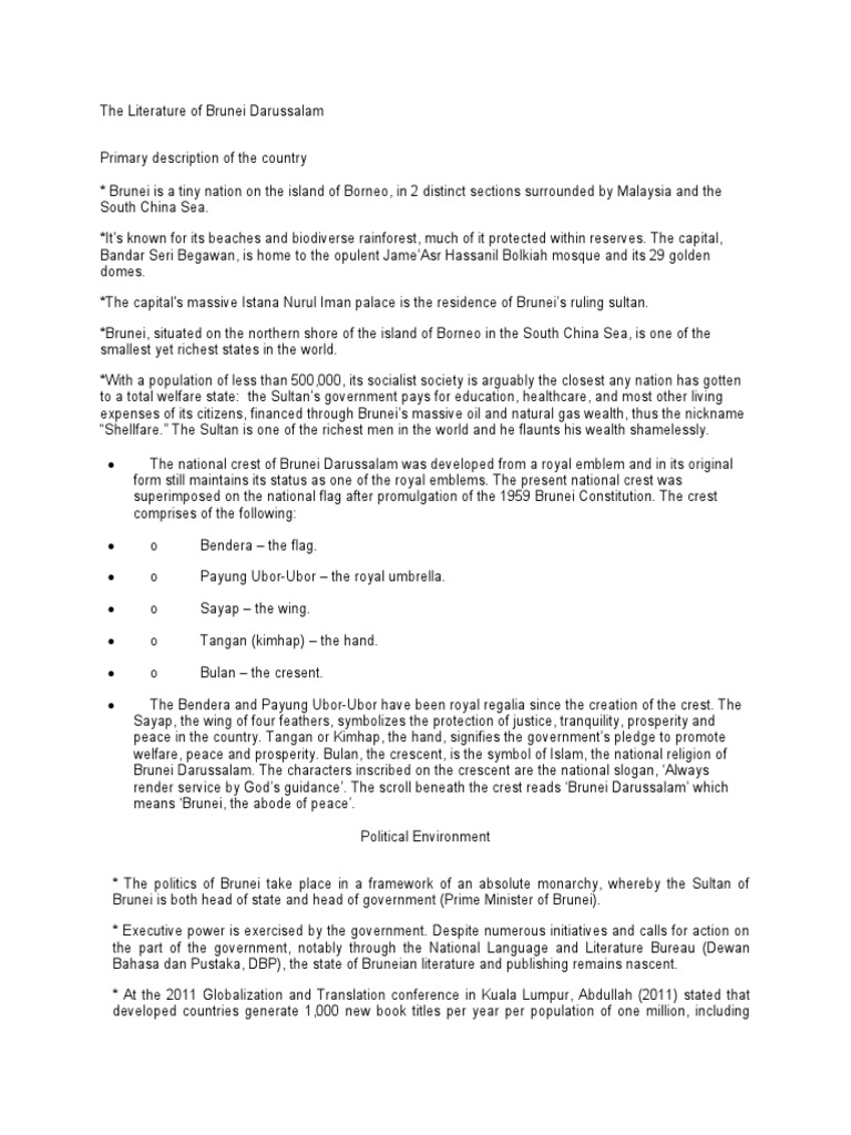 Asian Literature Notes On Brunei | PDF | Poetry | Legends