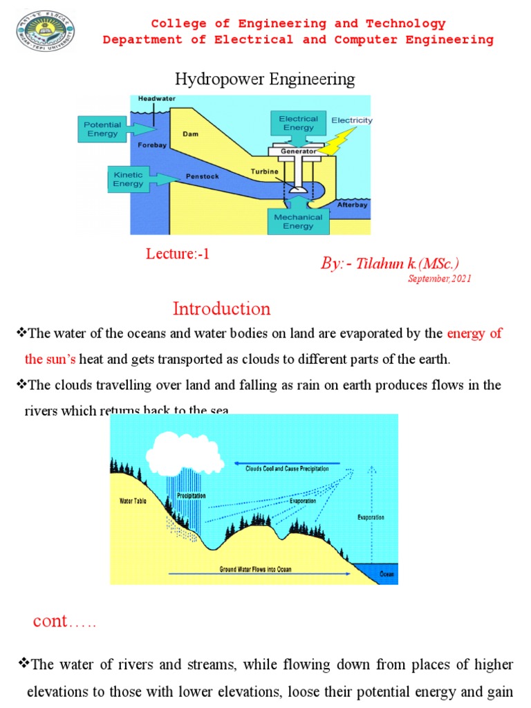 Hydropower Engineering: College of Engineering and Technology ...