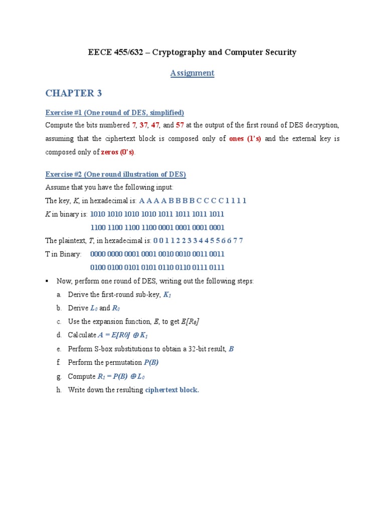EECE 455/632 - Cryptography and Computer Security: Assignment | PDF ...
