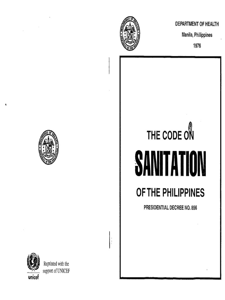 PD 856 - Code On Sanitation of The Philippines | PDF | Foods | Hand Washing
