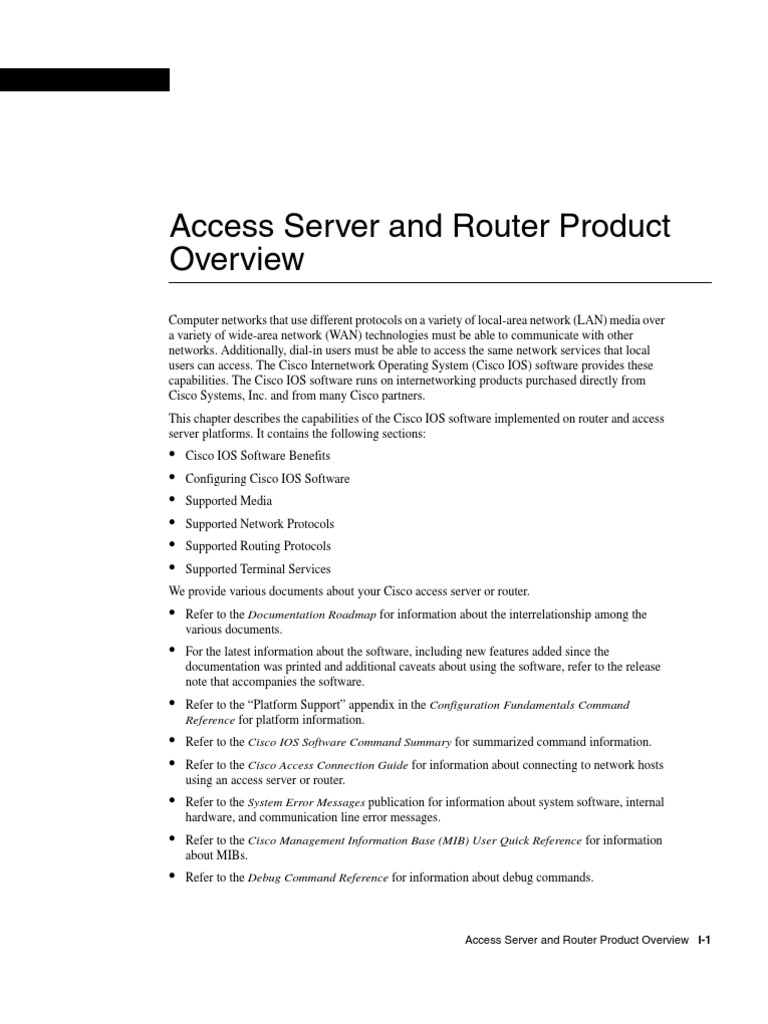 Access Server and Router Product Overview | PDF | Packet Switching ...