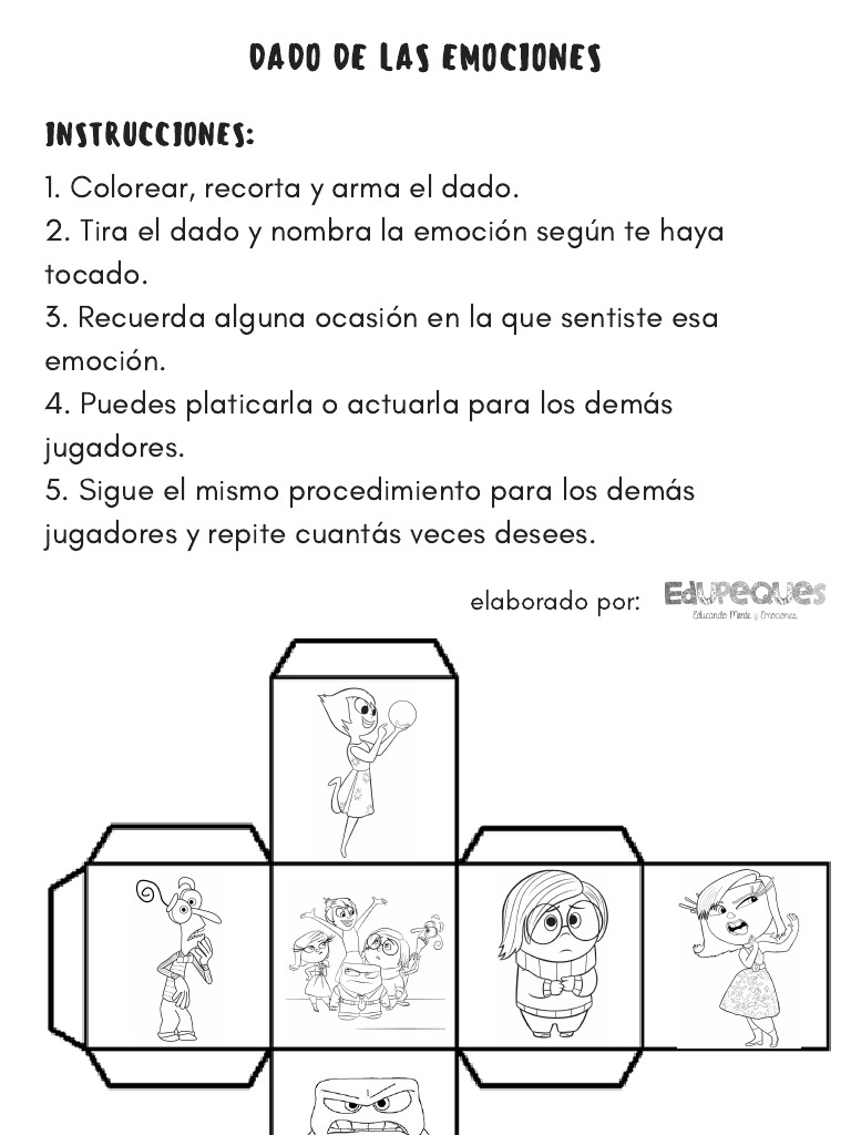 DADO DE LAS EMOCIONES Edupeques | PDF