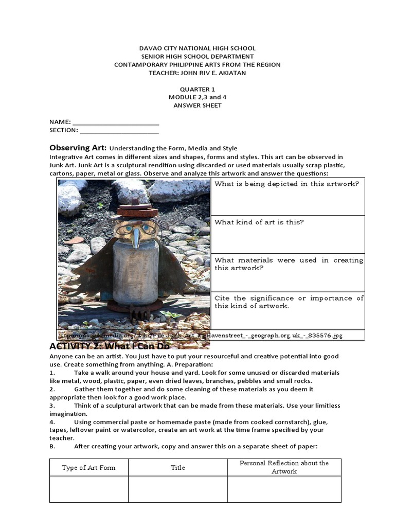 Cpar 2 4 Answer Sheets | PDF