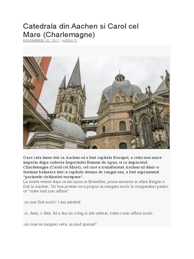 Catedrala Din Aachen Si Carol Cel Mare | PDF