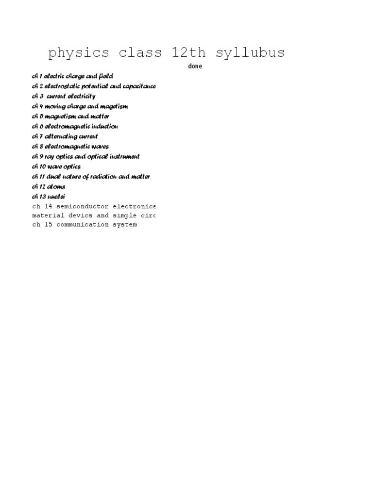Physics Class 12 | PDF