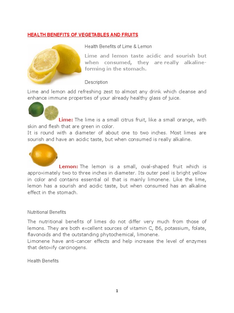 Health Benefits of Vegetables and Fruits | PDF | Bell Pepper | Ginger