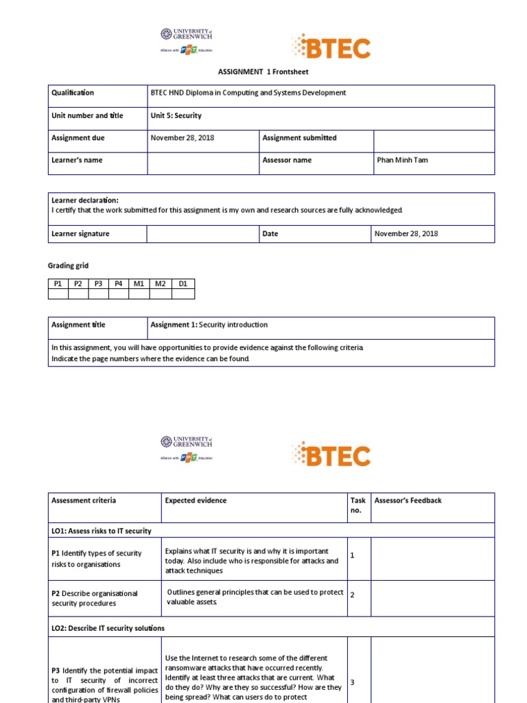 Security Assignment 1 Frontsheet | PDF | Computer Security | Security