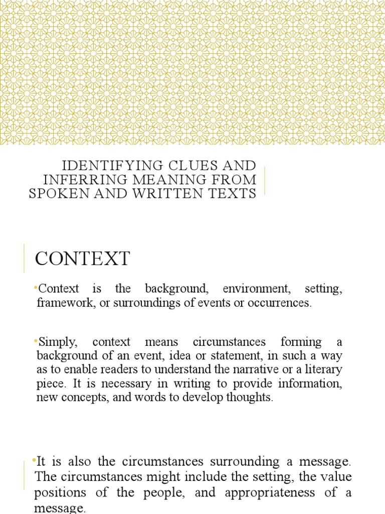 Inferring Meaning from Context Clues | PDF | Inference | Bracket