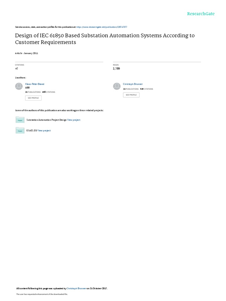 Design of IEC 61850 Based Substation Automation Sy | PDF | Specification (Technical Standard ...