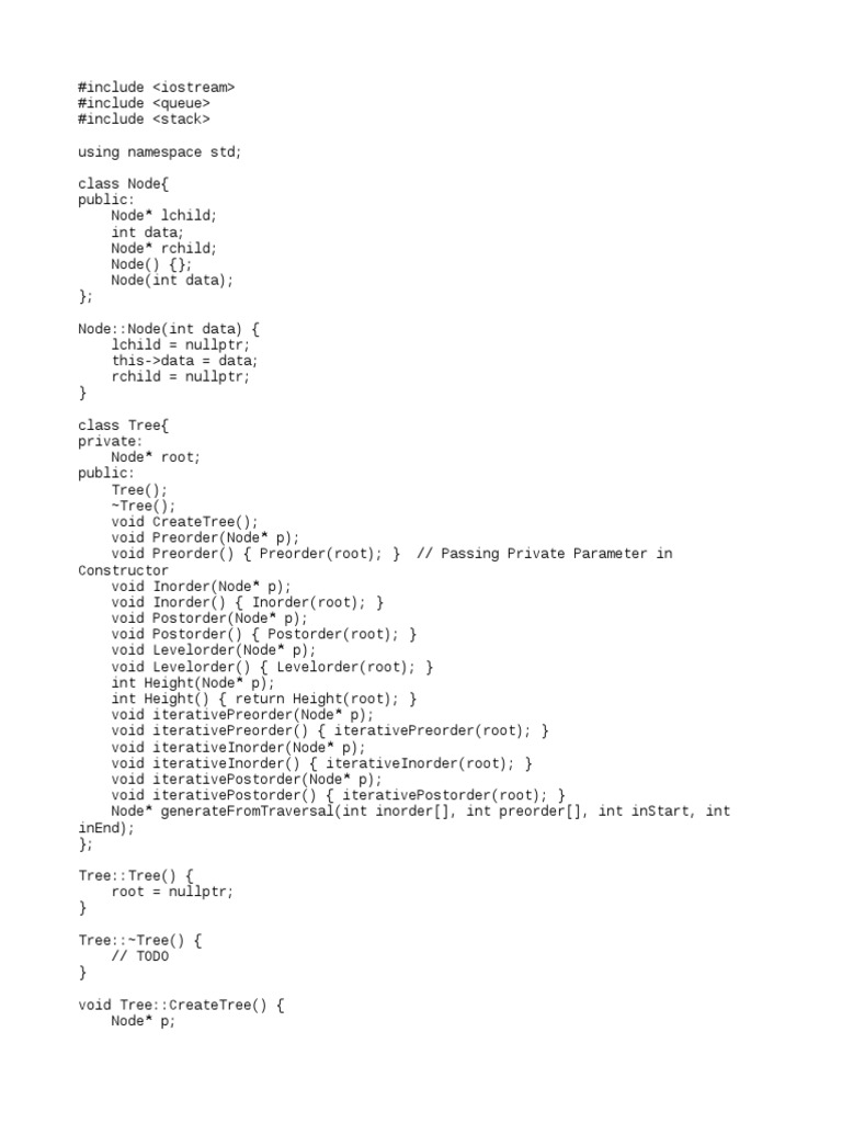 Nerating Tree From Traversal C | PDF | Programming Paradigms | Object Oriented Programming