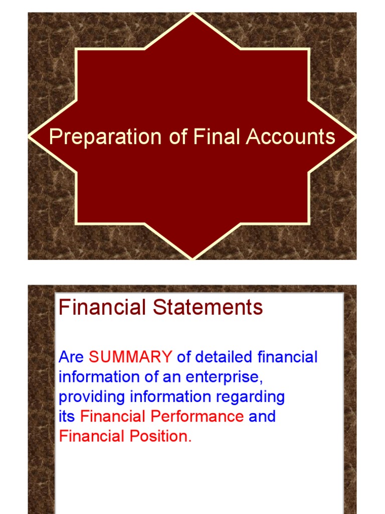 Final Accounts PPT APT | PDF | Bad Debt | Balance Sheet