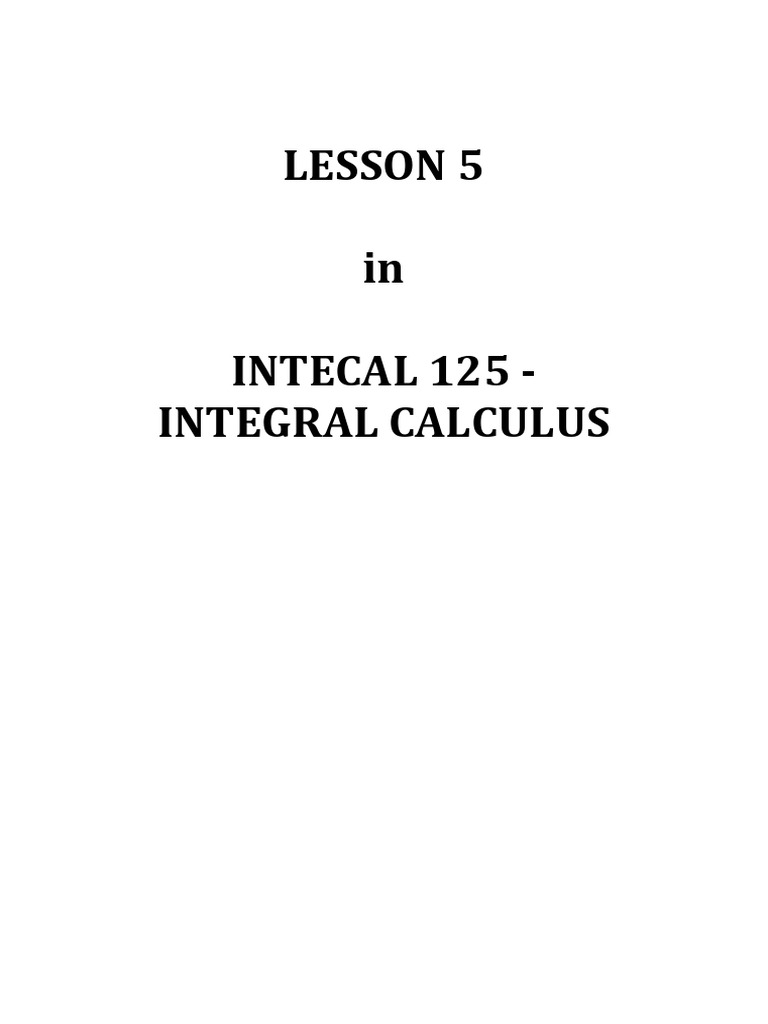 Lesson 5 - Definite Integral | PDF | Integral | Theoretical Physics