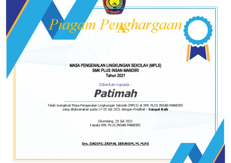 Format Sertifikat MPLS | PDF