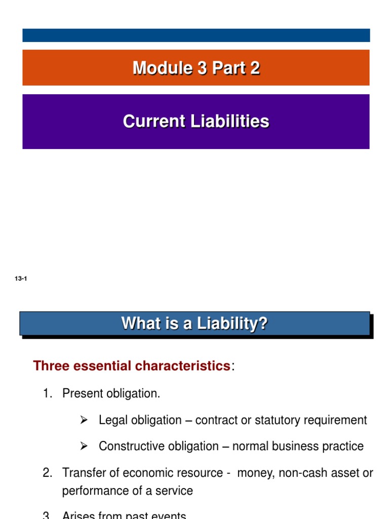 Module 3. Part 2 - Current Liabilities | PDF | Liability (Financial Accounting) | Historical Cost