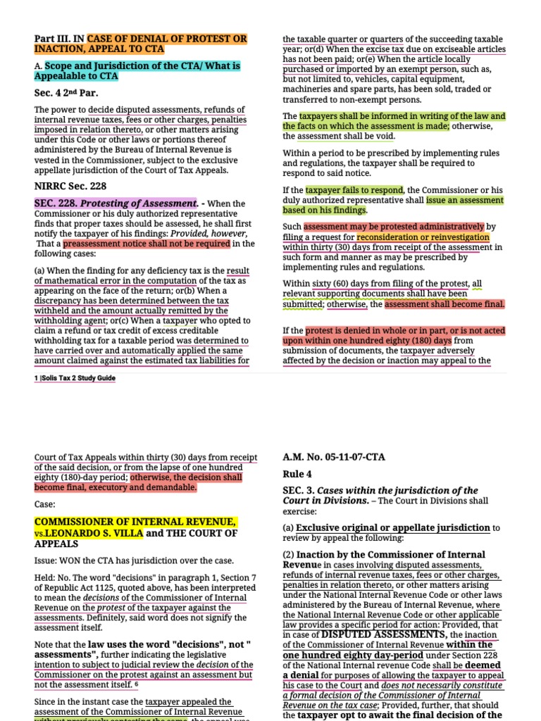 Finals Personal Study Guide Tax2 | Download Free PDF | Internal Revenue ...