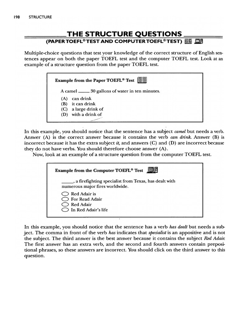 TOEFL Structure Skill 1-5 | PDF