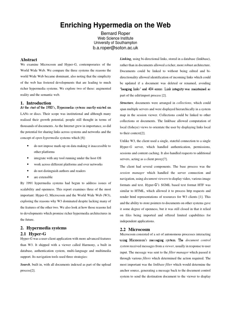 Enriching Hypermedia On The Web | PDF | World Wide Web | Internet & Web