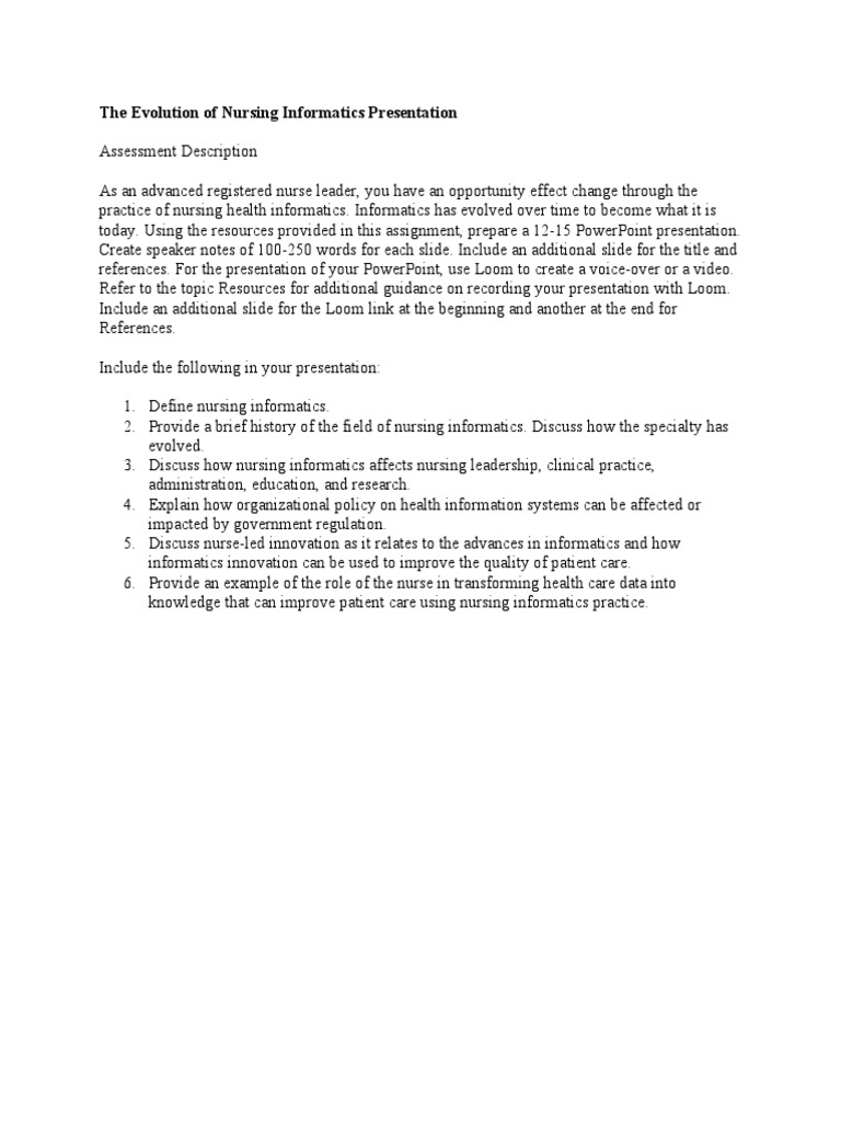Evolution of Nursing Informatics | PDF