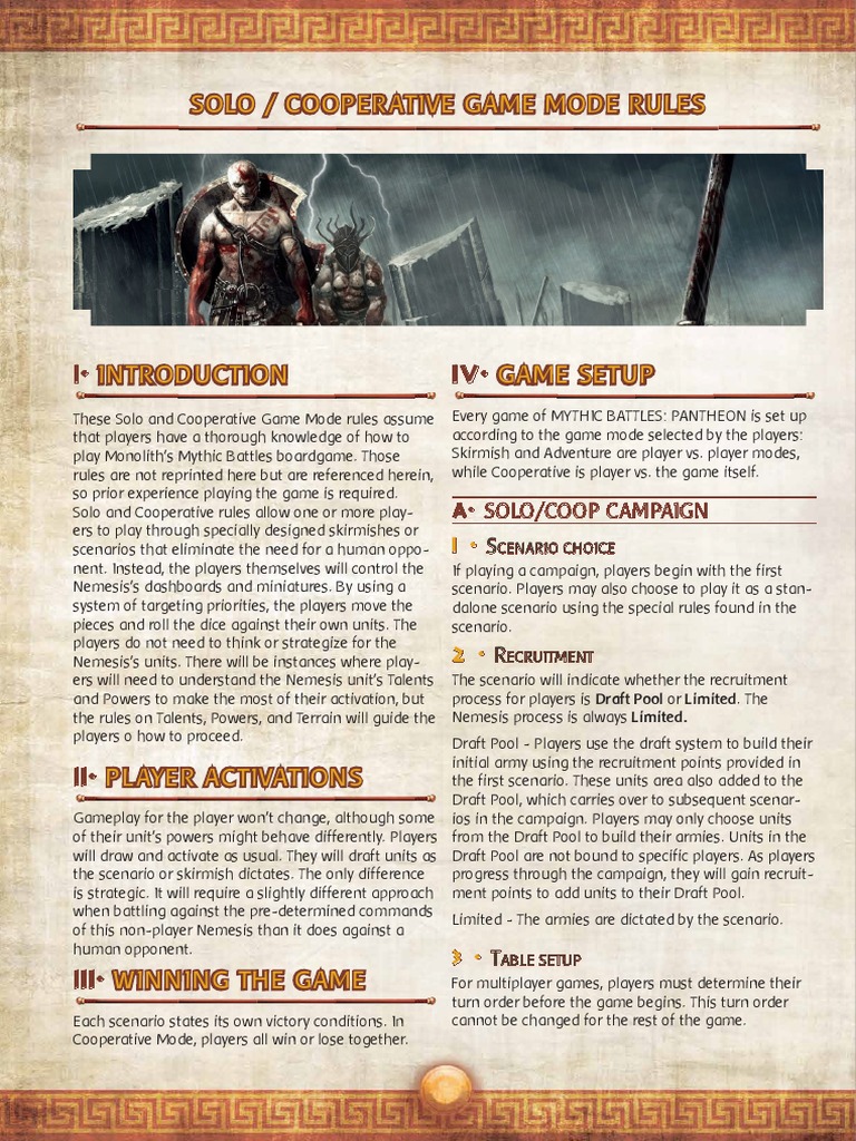Mythic Battles Pantheon: Rules for Solo and Cooperative Game Modes ...