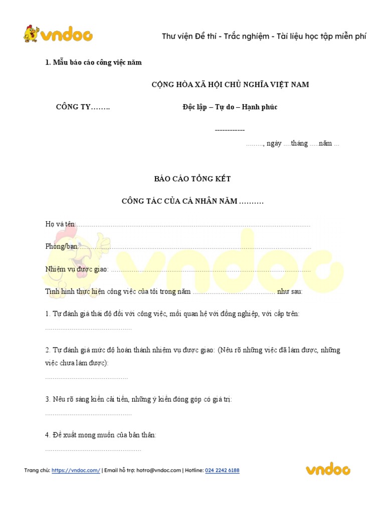 Mau Bao Cao Ket Qua Cong Viec | PDF