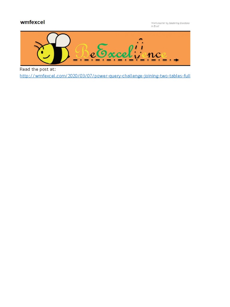 Sample File Power Query Full Outer Join Revisit Start | PDF | Data ...