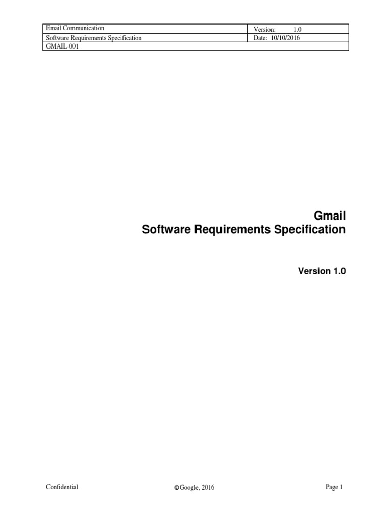 Gmail Software Requirements Specification | PDF | Gmail | Use Case