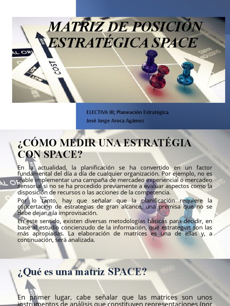 Matriz de Posición Estratégica Space | PDF | Planificación | Matriz ...