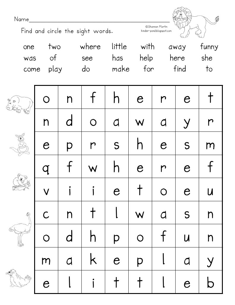 Zoo Sight Word Find | PDF