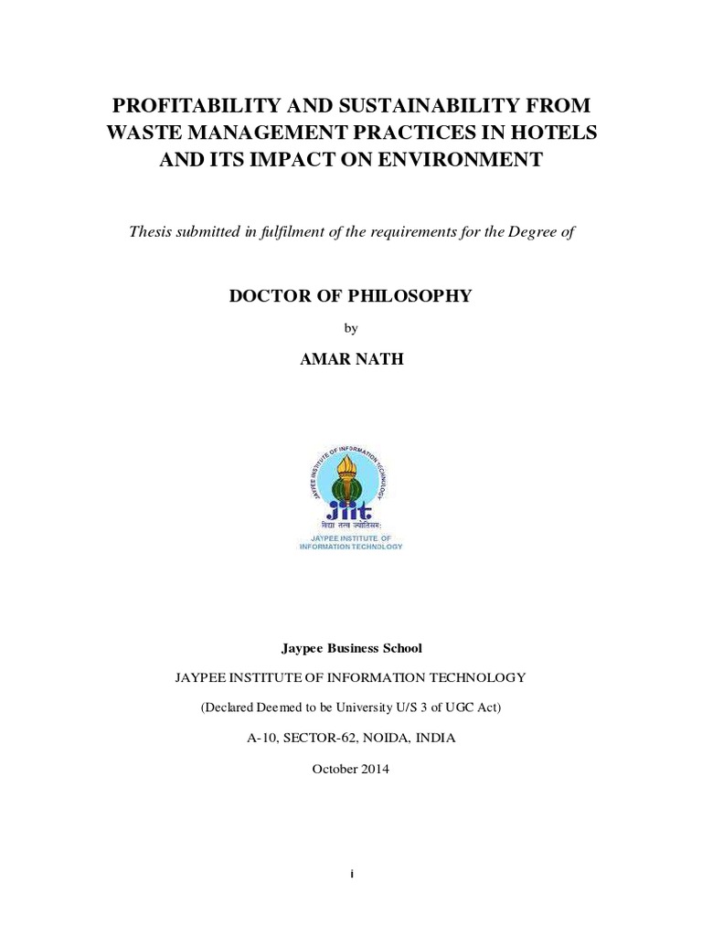 Thesis Amanath | PDF | Waste | Waste Management
