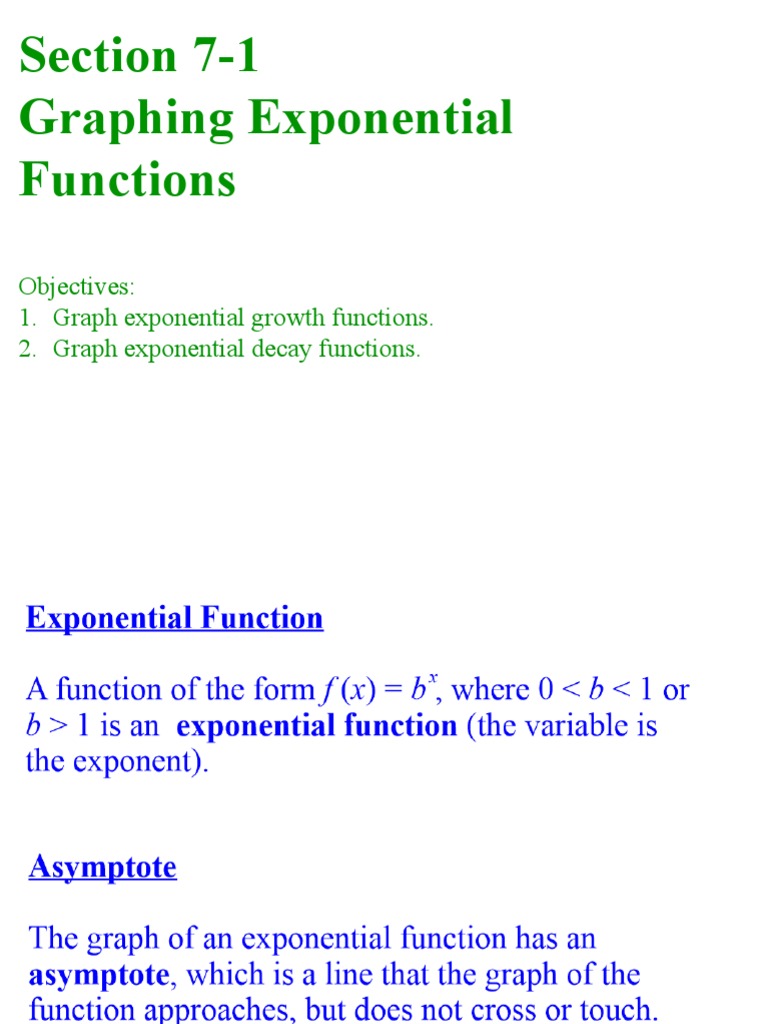 7-1 Graphing Exponential Functions - Modified For Online | PDF ...