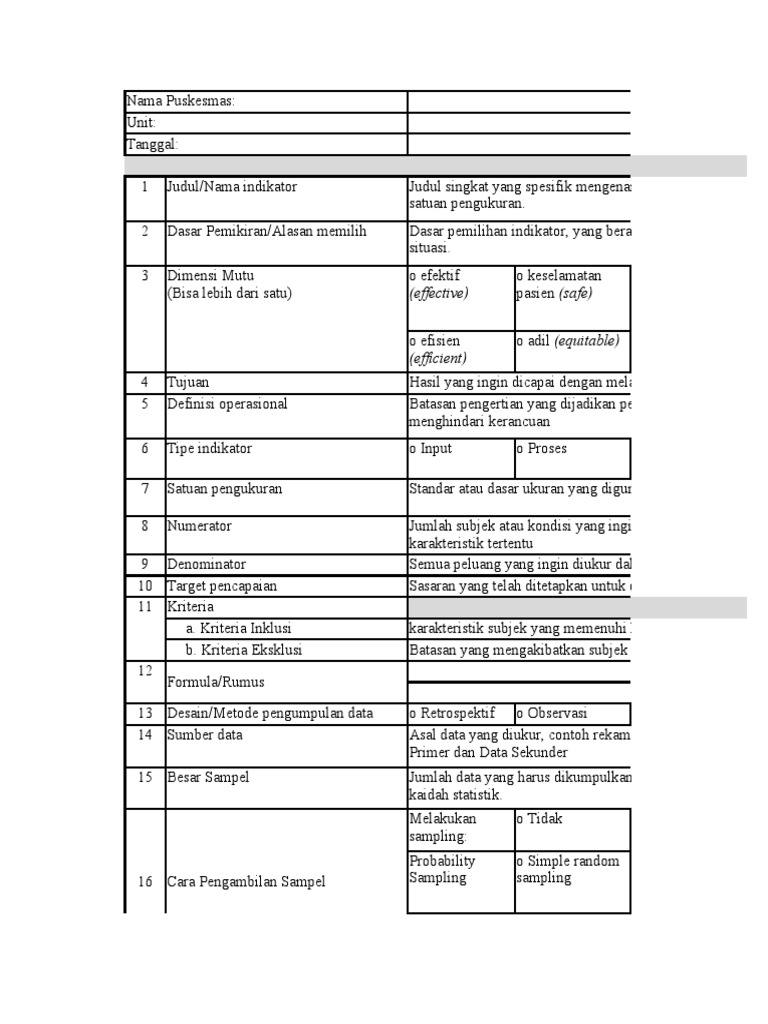 Profil Indikator Form Mutu | PDF