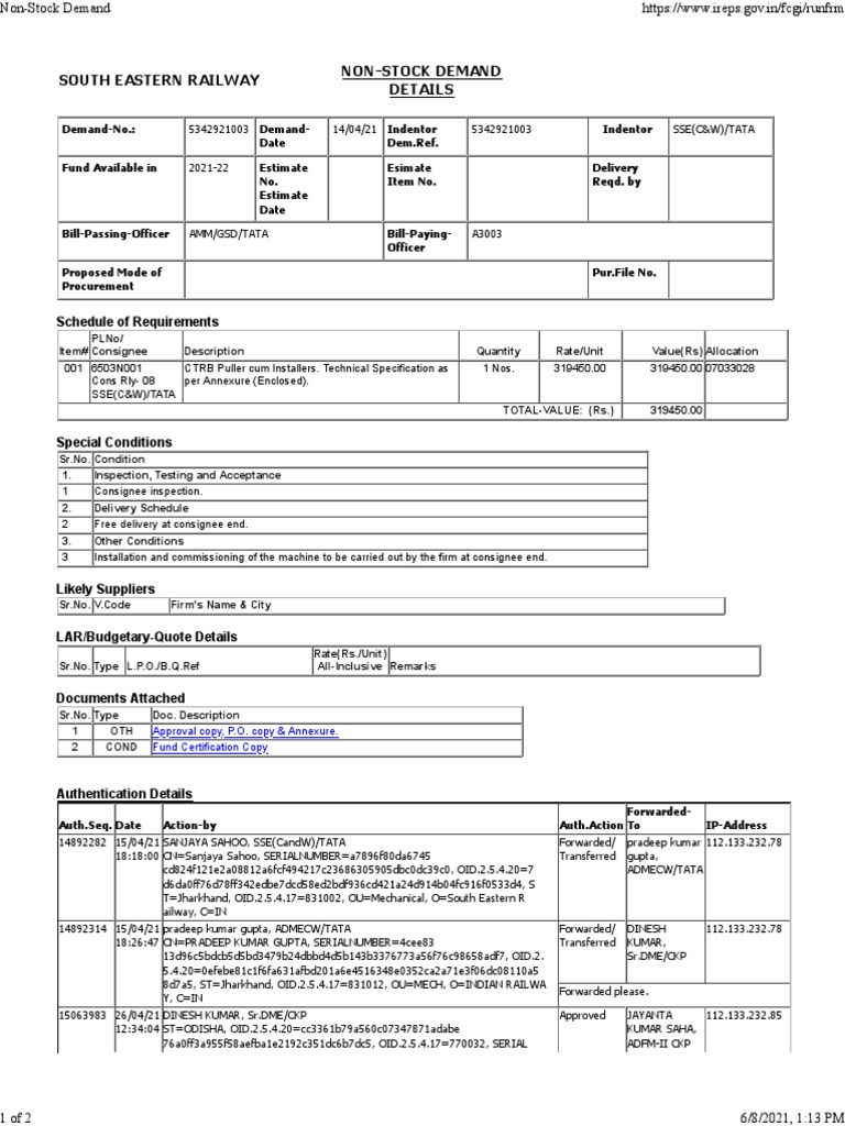 Non-Stock Demand CTRB Puller | PDF | Business